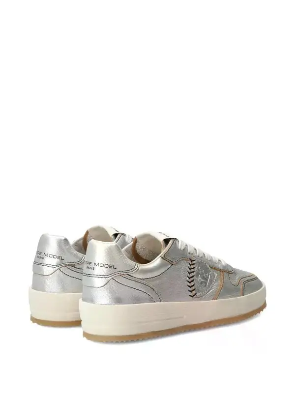 Philippe Model Leather Baseball-stitch Sneakers - Grey