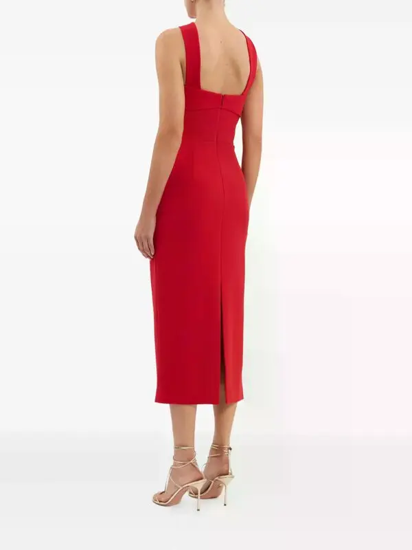 Rebecca Vallance Cameron Cross-neck Midi Dress
