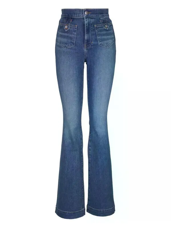 Veronica Beard Button-fly Flared Jeans