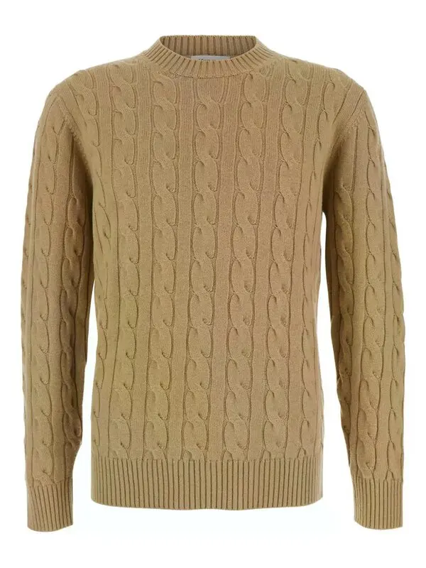 KANGRA Cable-knit Crew-neck Sweater - Neutrals