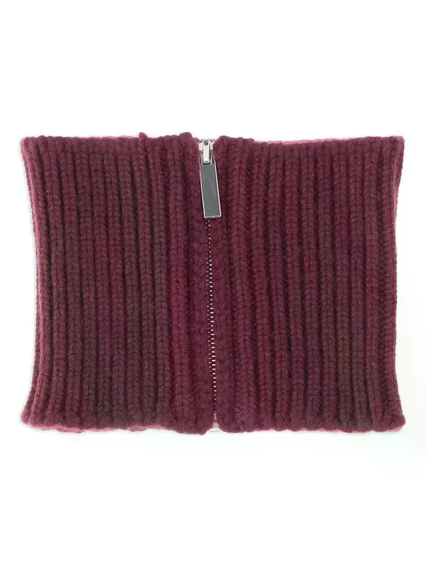 SA SU PHI Ribbed Zip Neck-warmer Scarf - Red