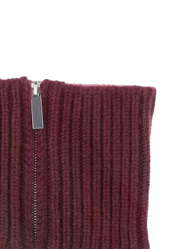 SA SU PHI Ribbed Zip Neck-warmer Scarf - Red