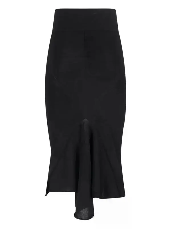 Rick Owens Asymmetric Fishtail Midi Skirt