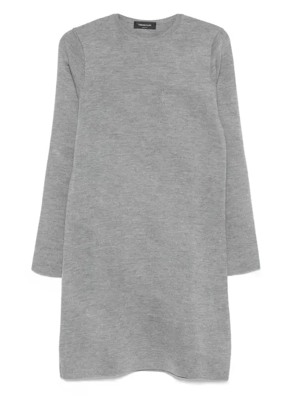 Fabiana Filippi Crew-neck Wool Midi Dress - Grey