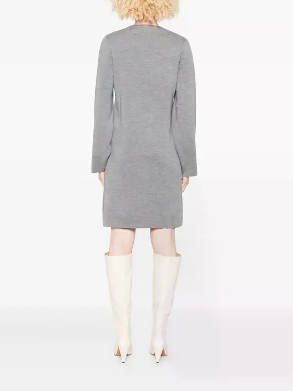 Fabiana Filippi Crew-neck Wool Midi Dress - Grey