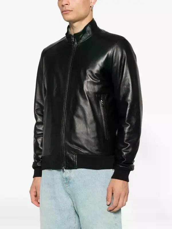 BARBA NAPOLI Dakota Leather Jacket - Black