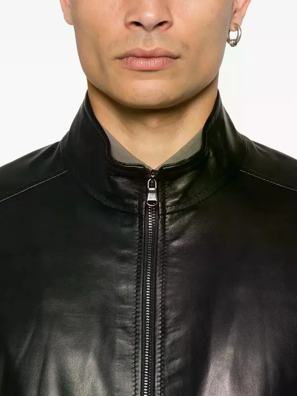 BARBA NAPOLI Dakota Leather Jacket - Black