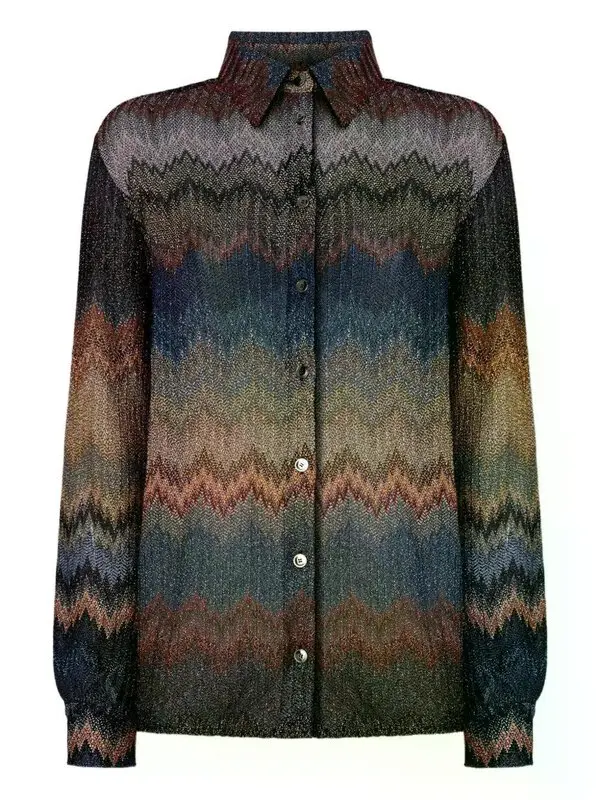 Missoni Chevron-pattern Metallic Shirt
