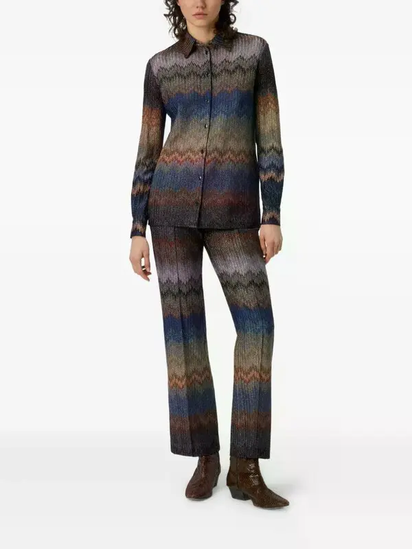 Missoni Chevron-pattern Metallic Shirt