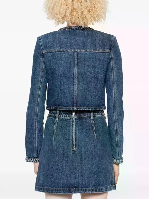 SELF-PORTRAIT Braided-trim Denim Jacket