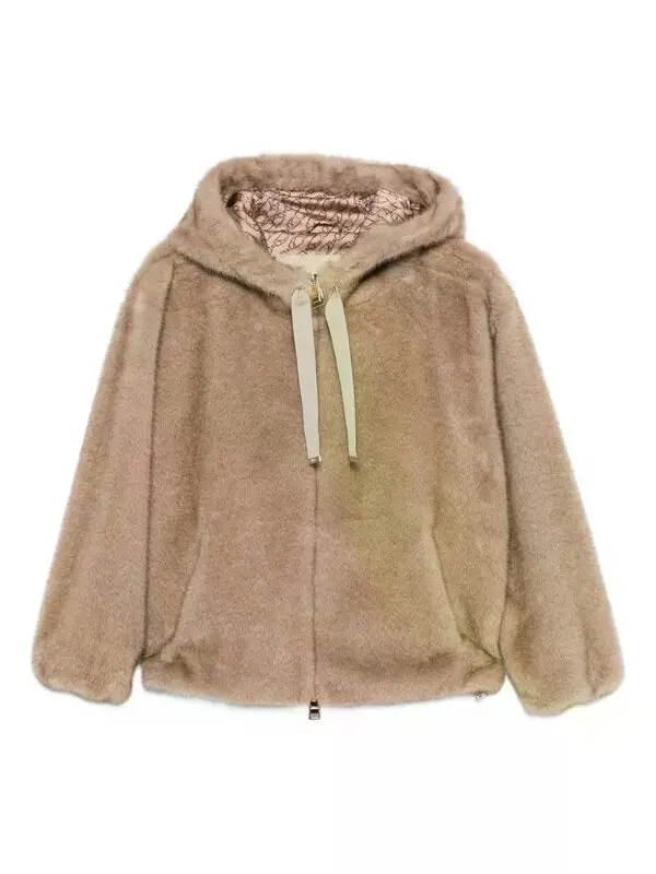 Herno Hooded Zip-up Jacket - Brown