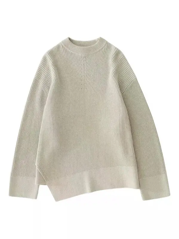 Studio Nicholson Verda Ribbed Asymmetric-hem Sweater