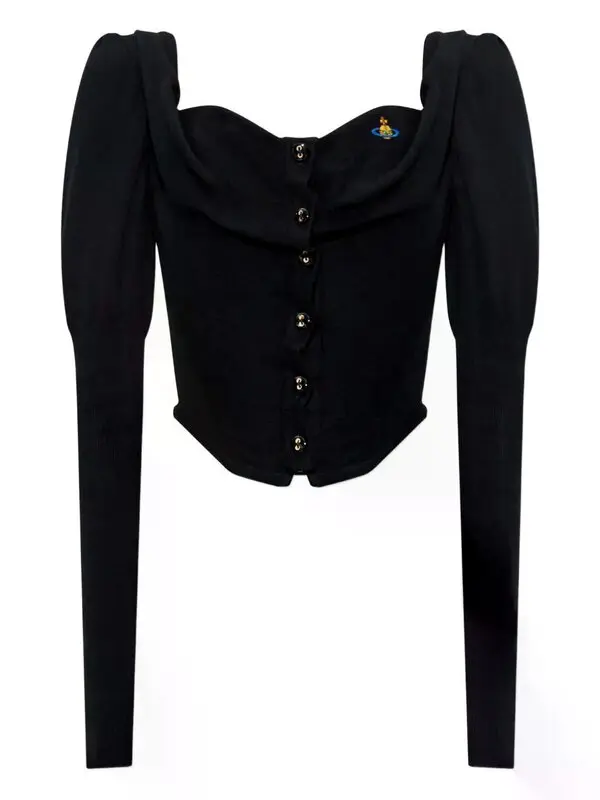 VIVIENNE WESTWOOD Bea Puff-sleeve Corset Top - Black
