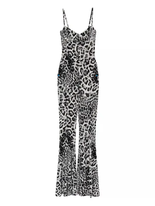 Norma Kamali Leopard-print Jumpsuit - Black