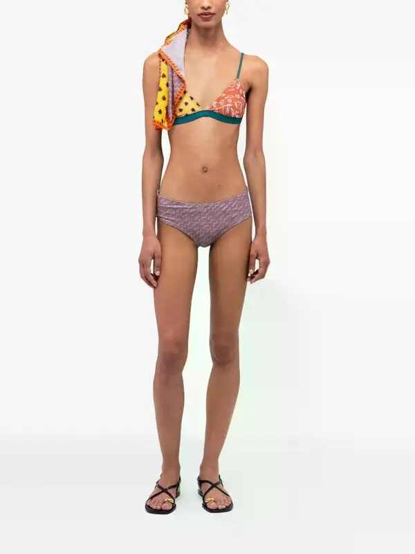 DONDE ESTEBAN Star-print Triangle Bikini Top
