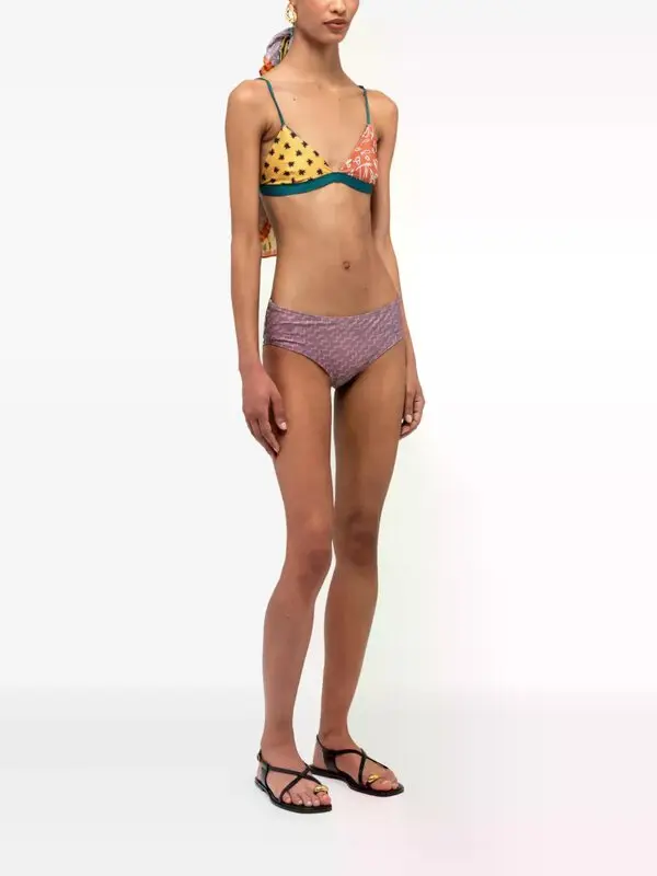 DONDE ESTEBAN Star-print Triangle Bikini Top