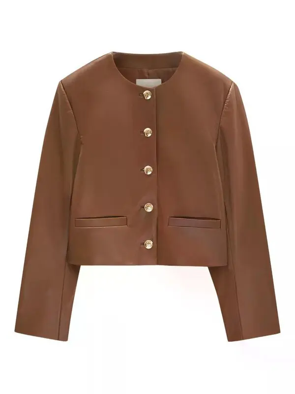 ANINE BING Button-fastening Leather Jacket