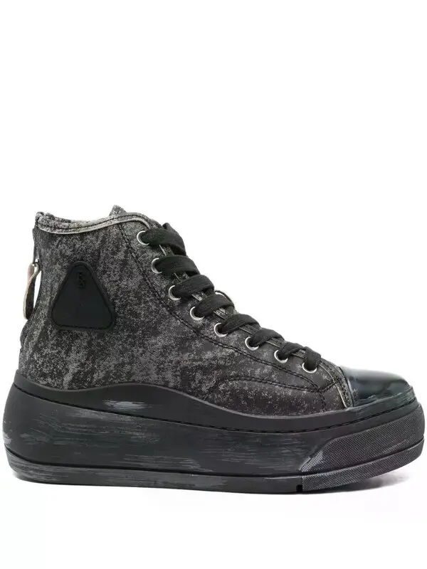 R13 Distressed Leather High-top Sneakers