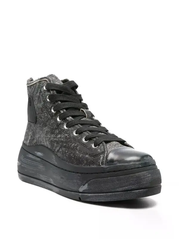 R13 Distressed Leather High-top Sneakers