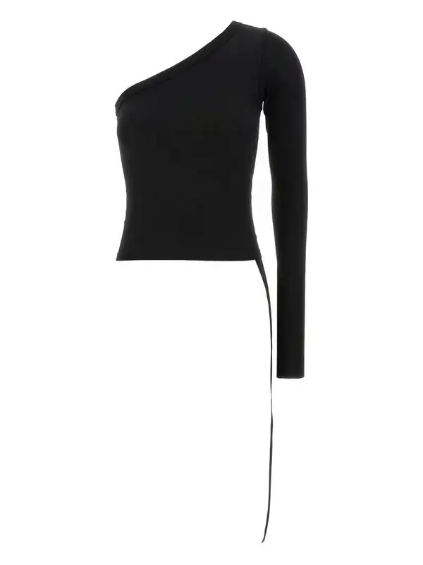 Rick Owens Ziggy Asymmetric-neckline Long-sleeve T-shirt - Black