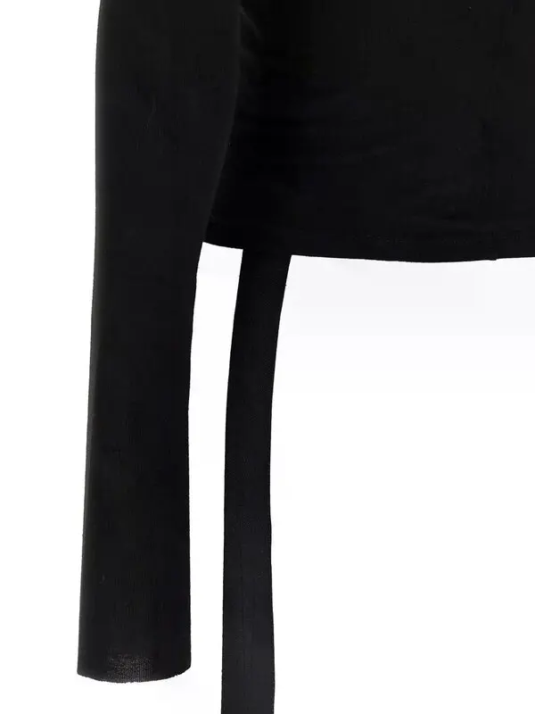 Rick Owens Ziggy Asymmetric-neckline Long-sleeve T-shirt - Black