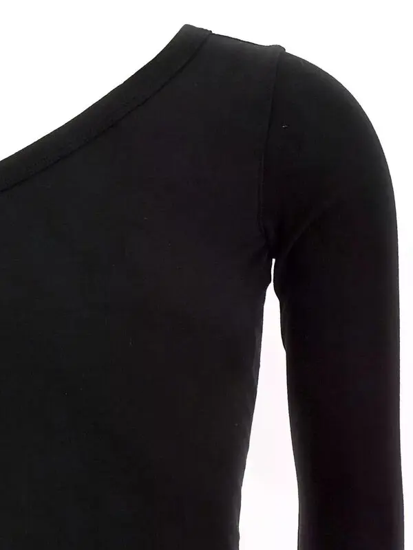 Rick Owens Ziggy Asymmetric-neckline Long-sleeve T-shirt - Black