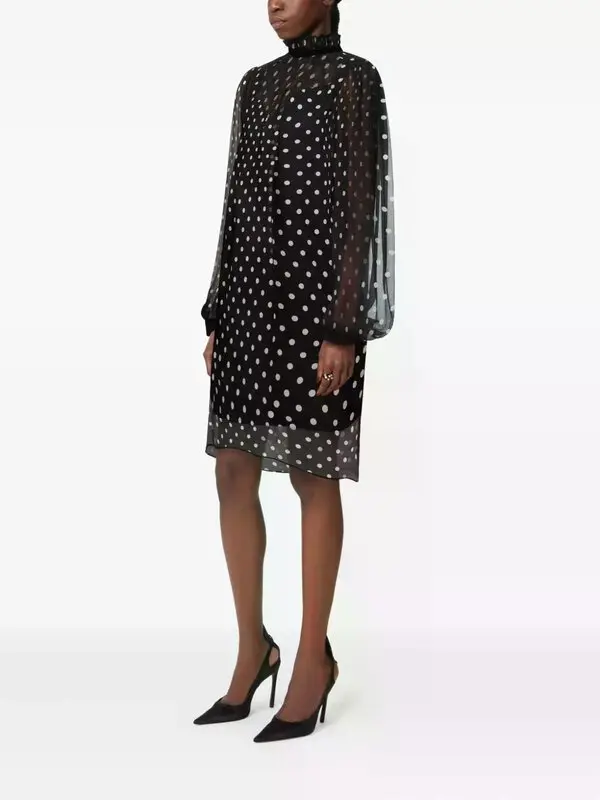 Nina Ricci Polka-dot Ruffled Mini Dress