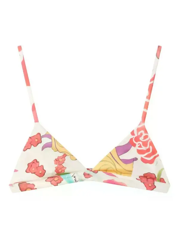 DONDE ESTEBAN Floral Print Triangle Bikini Top - Multicolour