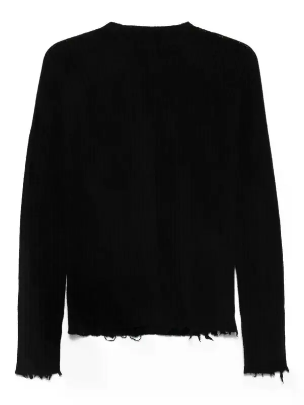 UMA WANG Ribbed Frayed-edge Jumper