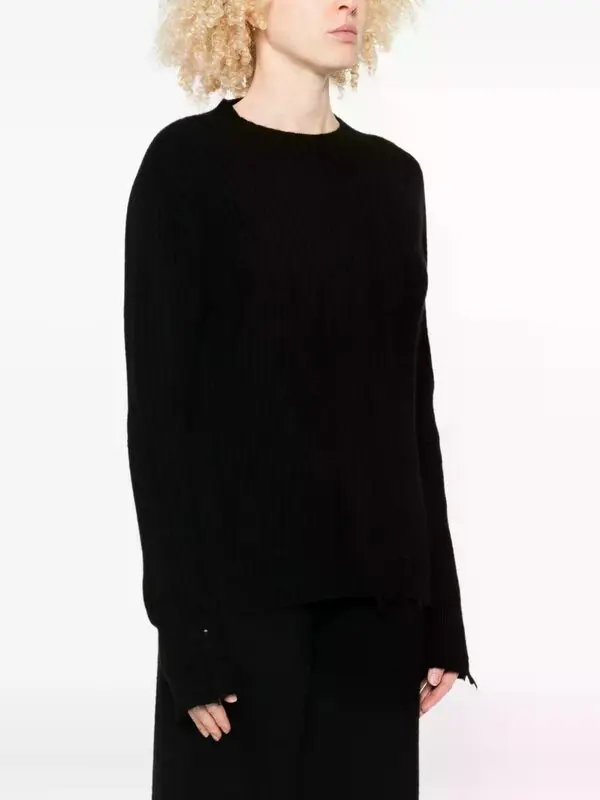 UMA WANG Ribbed Frayed-edge Jumper