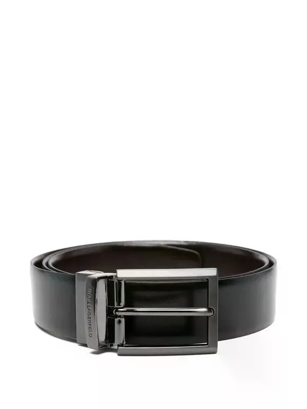 Karl Lagerfeld Reversible Leather Belt - Black