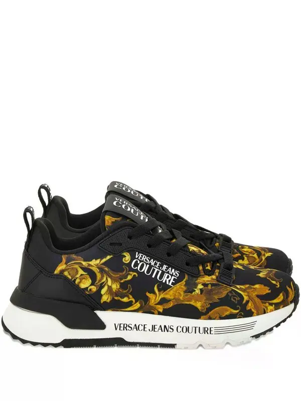 Versace Dynamic Baroque-print Sneakers - Black