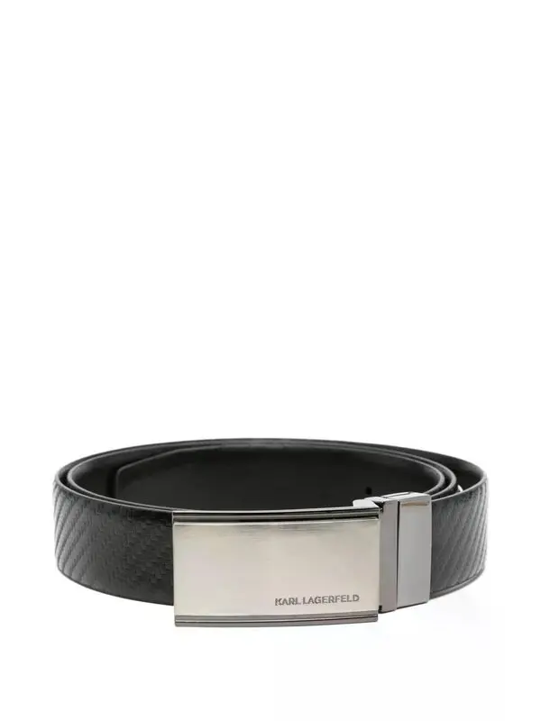 Karl Lagerfeld Textured Leather Belt - Black