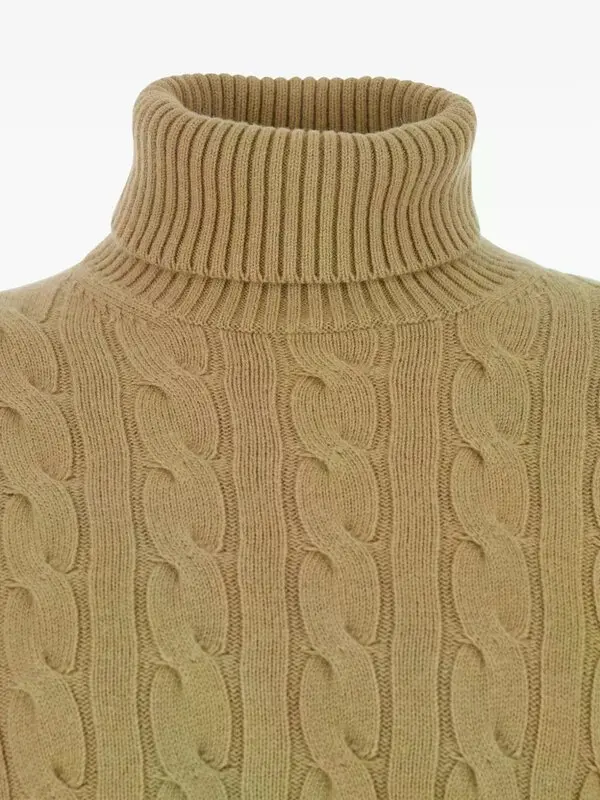 KANGRA Cable-knit Turtleneck Sweater - Neutrals
