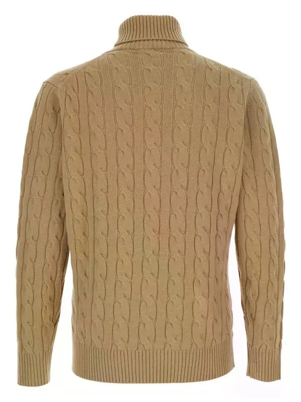 KANGRA Cable-knit Turtleneck Sweater - Neutrals