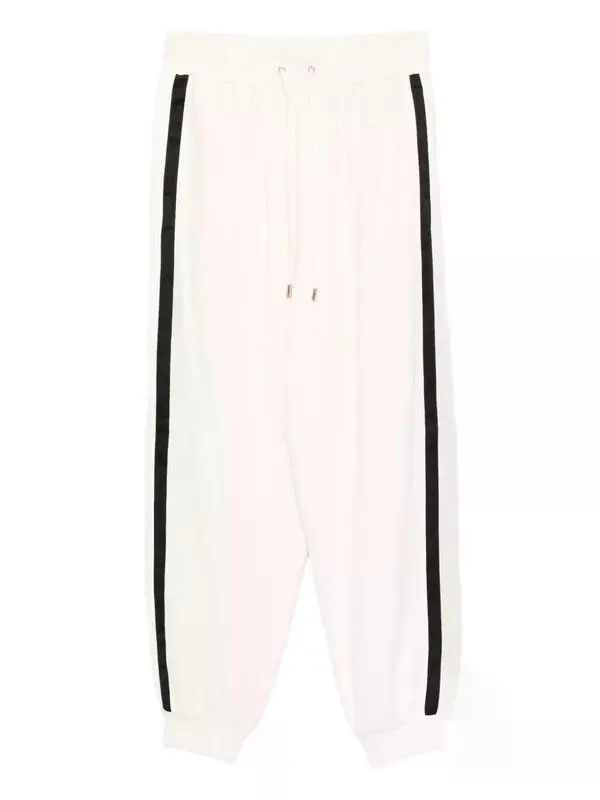 Liu Jo Side-stripe Cotton Trousers - White