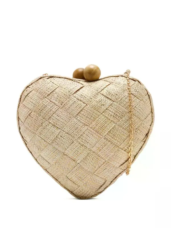 Poolside Heart-shaped Woven Clutch