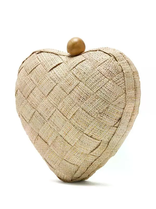 Poolside Heart-shaped Woven Clutch
