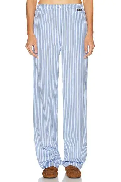 Miu Miu Pinstripe Pant - Celeste