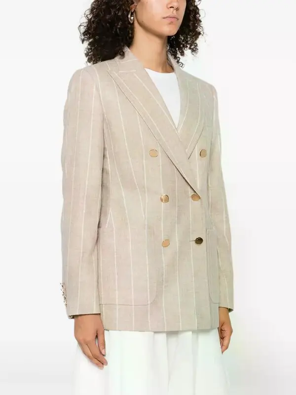 Max Mara Striped Double-breasted Blazer