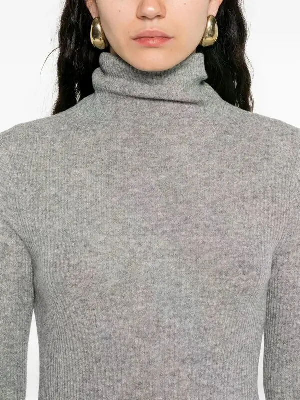 Fabiana Filippi Ribbed Turtleneck Sweater - Grey