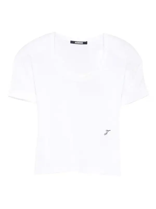 Jacquemus Scoop-neck Cotton T-shirt - White