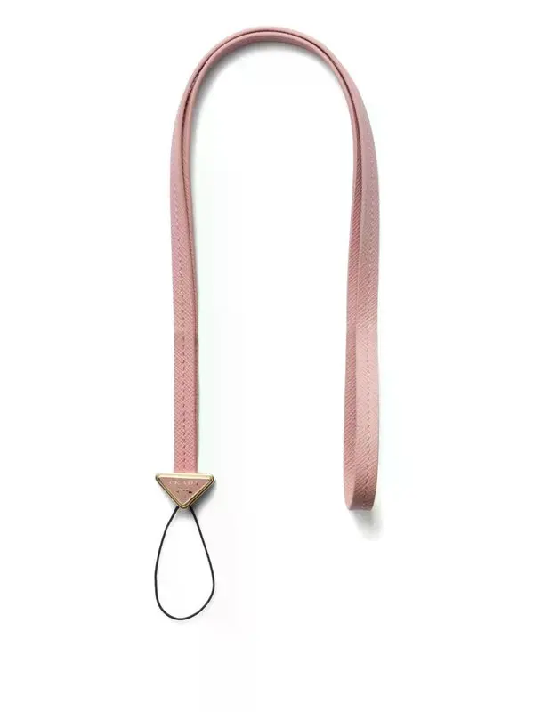 Prada Triangle-logo Saffiano Leather Phone Strap - Pink