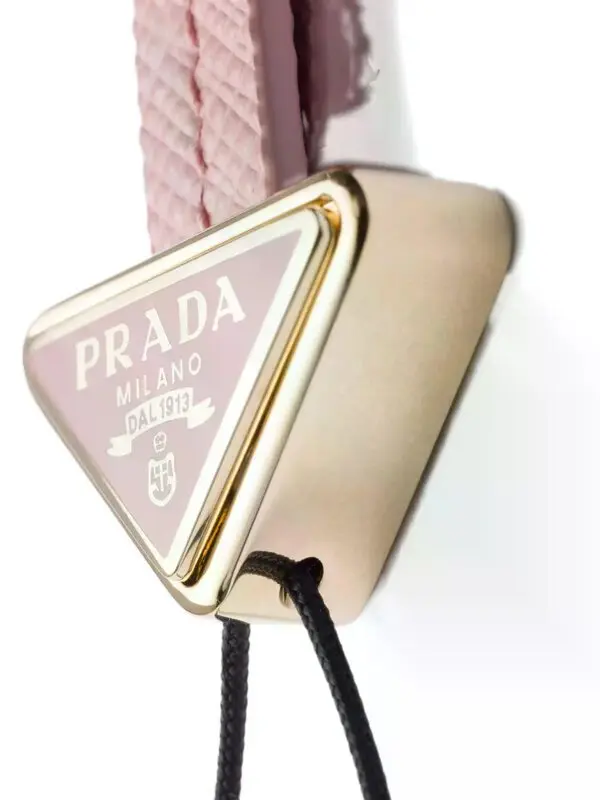 Prada Triangle-logo Saffiano Leather Phone Strap