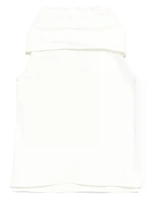 Another Tomorrow Cowl-neck Sleeveless Blouse - White