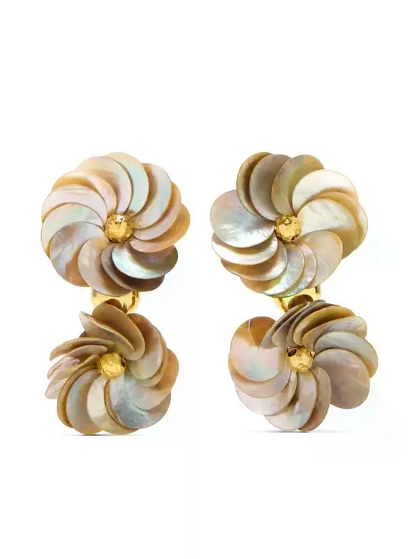 VANINA Fleur De Shells Clip-on Earrings - Gold