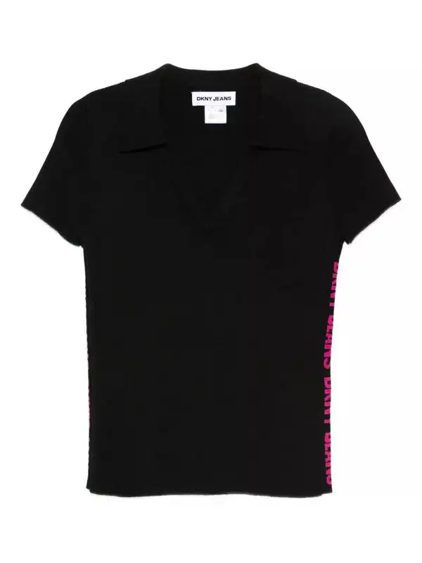 Dkny V-neck T-shirt With Side Logo