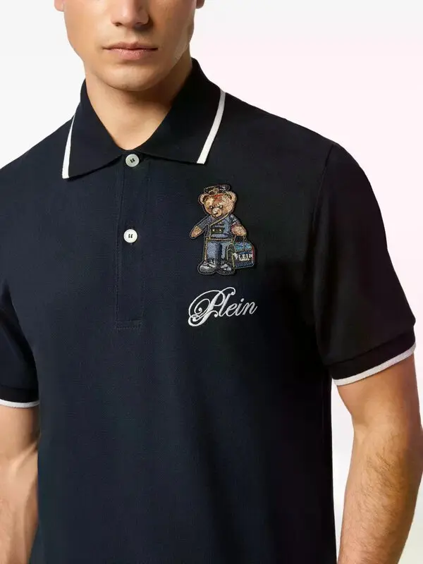 Philipp Plein Teddy Bear-embroidered Polo Shirt