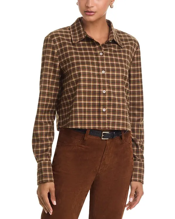 WAYF Clover Cropped Shirt