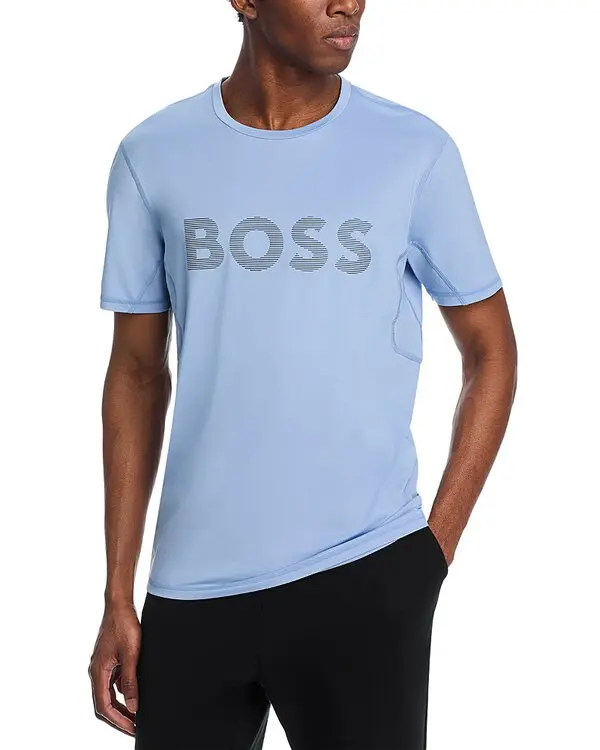 BOSS Slim Fit Logo Active Tee - Open Blue